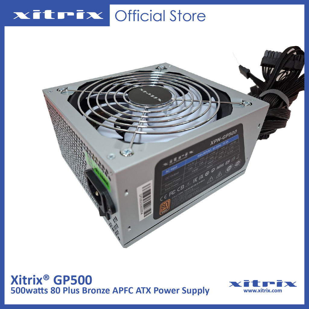 Xitrix® GP500 500watts 80 Plus Bronze APFC ATX Power Supply – Xitrix ...