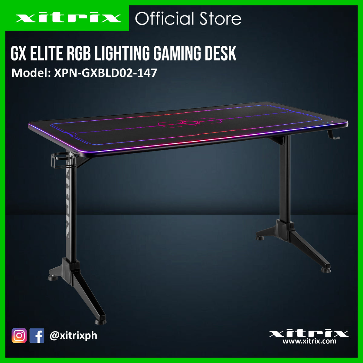 Xitrix® GX Elite RGB Lighting Gaming Desk – Xitrix Computer Corporation